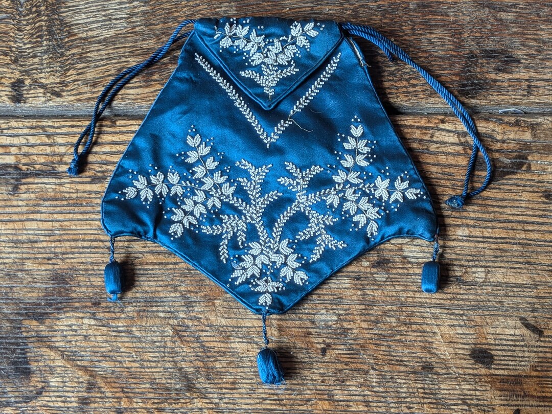 Original Regency Silk Reticule, Beaded - Etsy