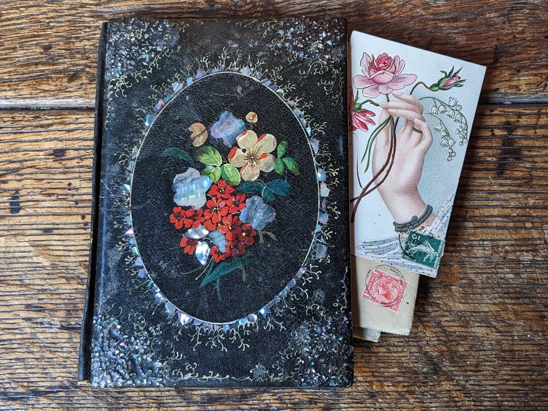 Antique Victorian Letter Case, Painted Papier Mache With Mother of ...