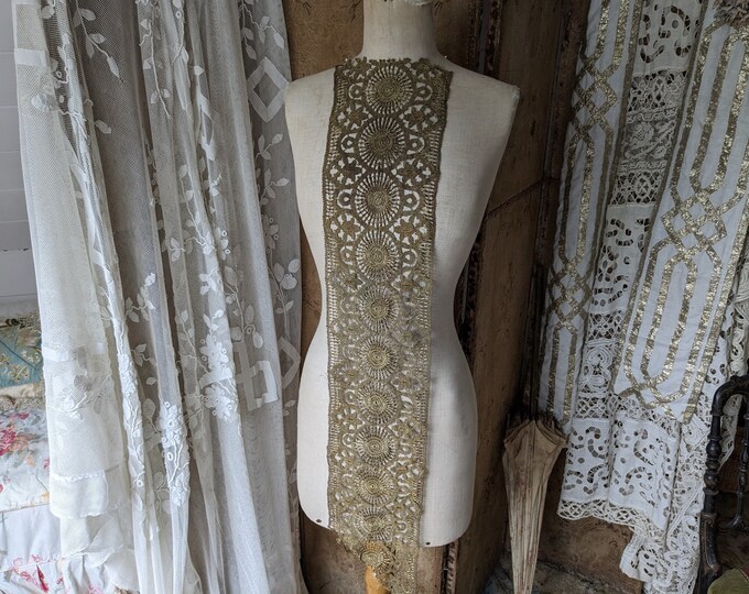 1920s Gold Metallic Lace Trim - Etsy