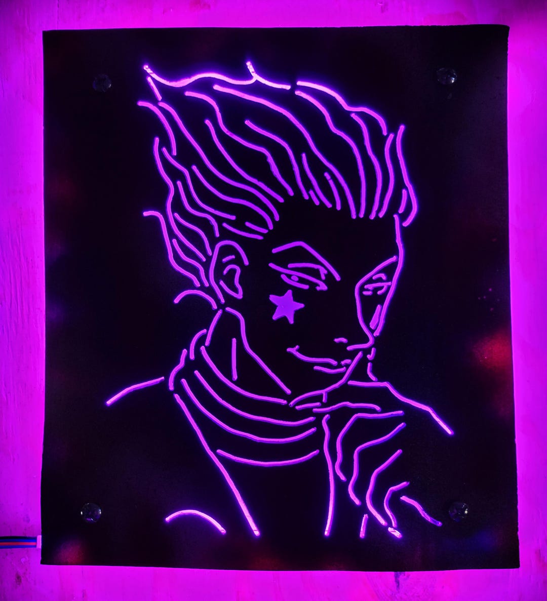 Hisoka Hand Carved LED PVC Wall Light - Etsy