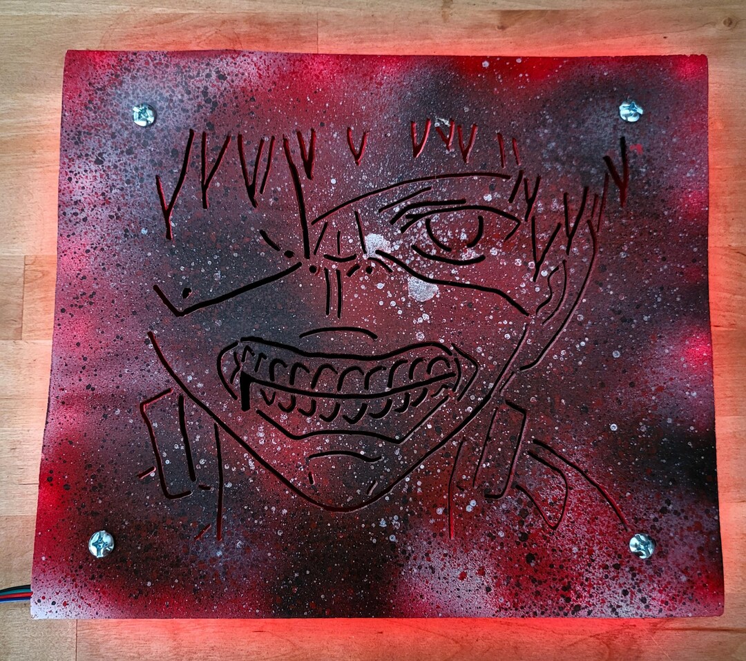Ken Kaneki Hand Carved LED PVC Wall Light - Etsy