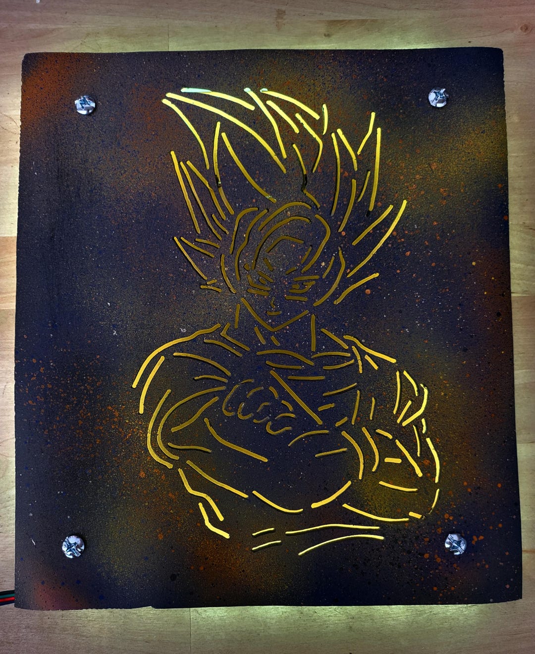 Goku Hand Carved LED PVC Wall Light - Etsy UK