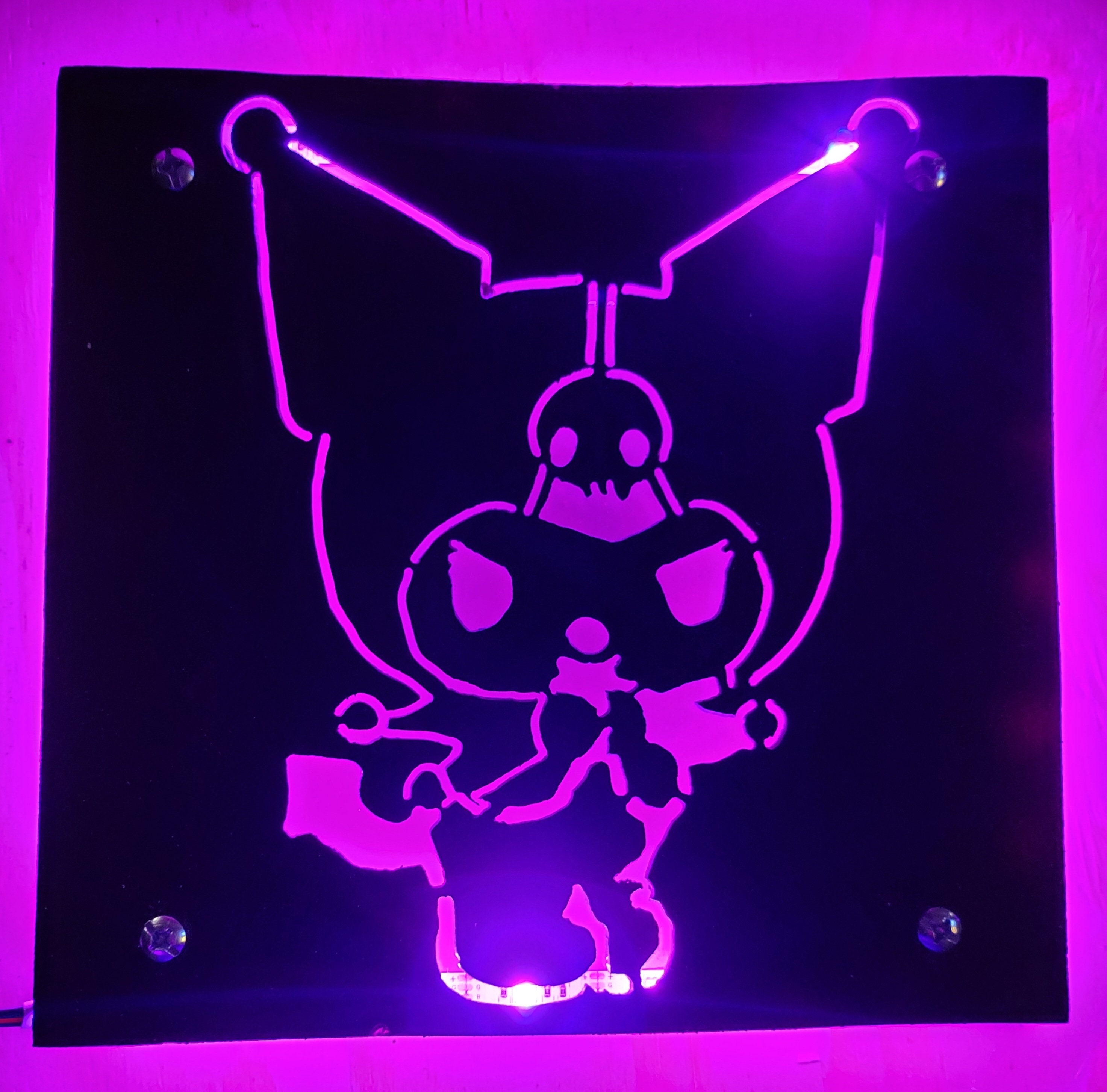Kuromi Hand Carved LED PVC Wall Light - Etsy