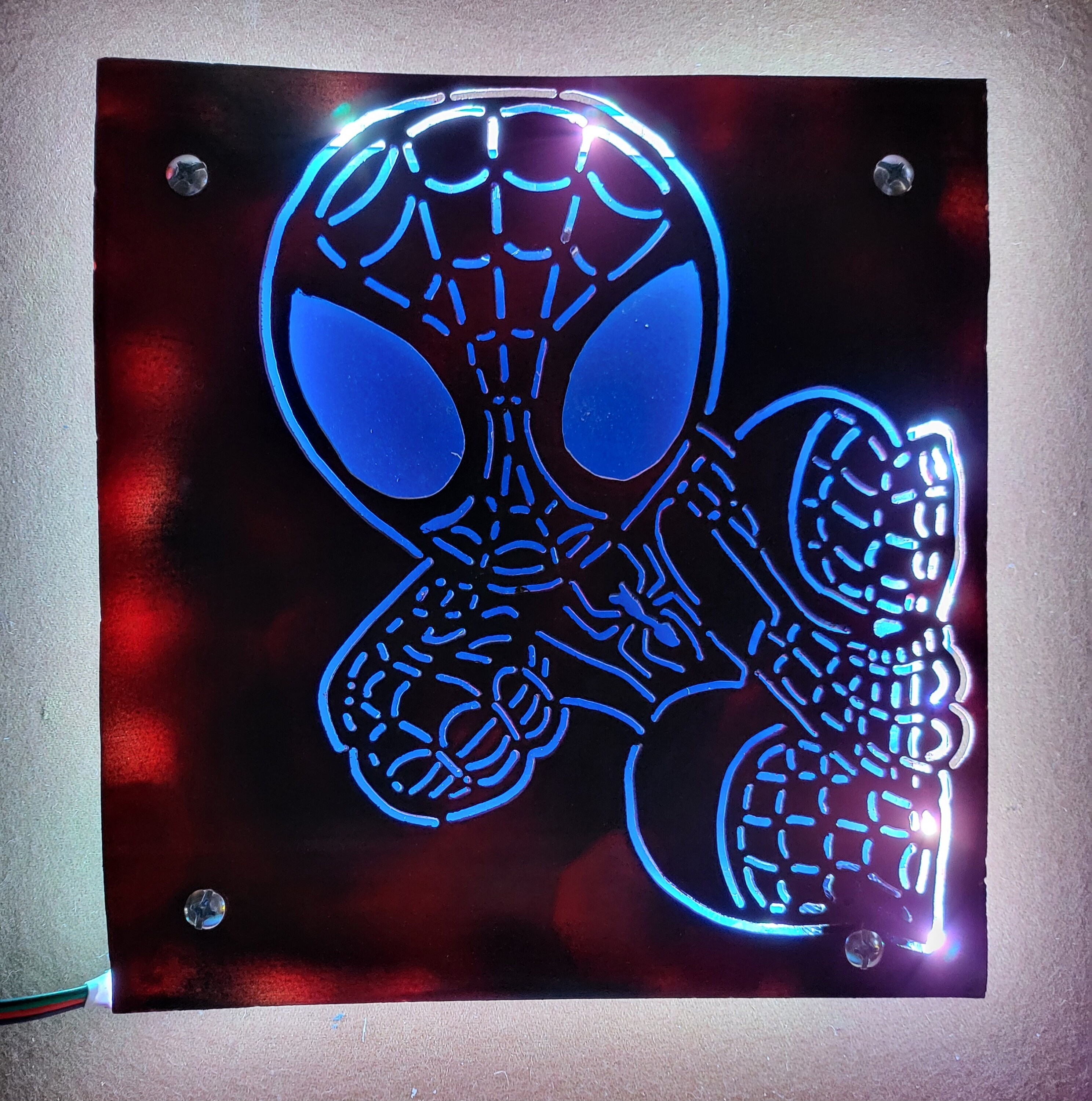 Chibi Spiderman PVC LED Lighted Sign - Etsy