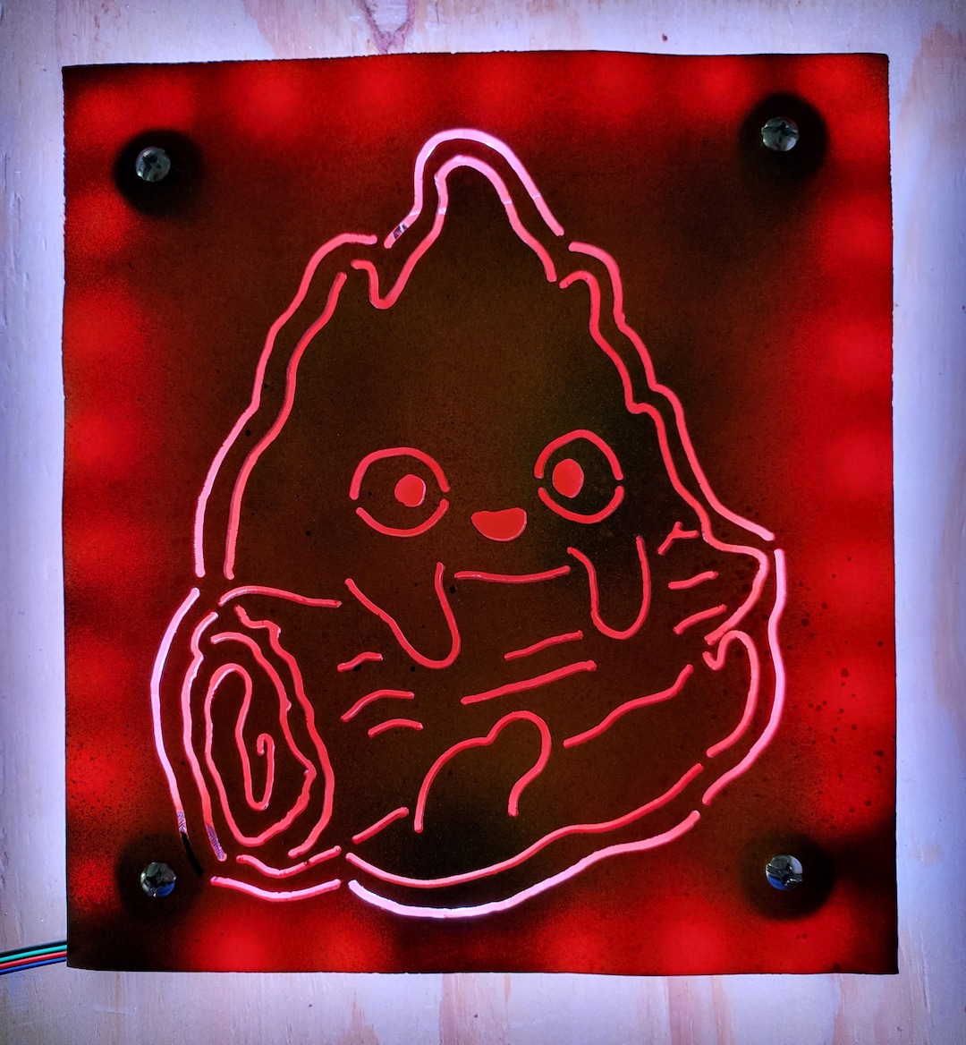 Calcifer Hand Carved LED PVC Wall Light - Etsy