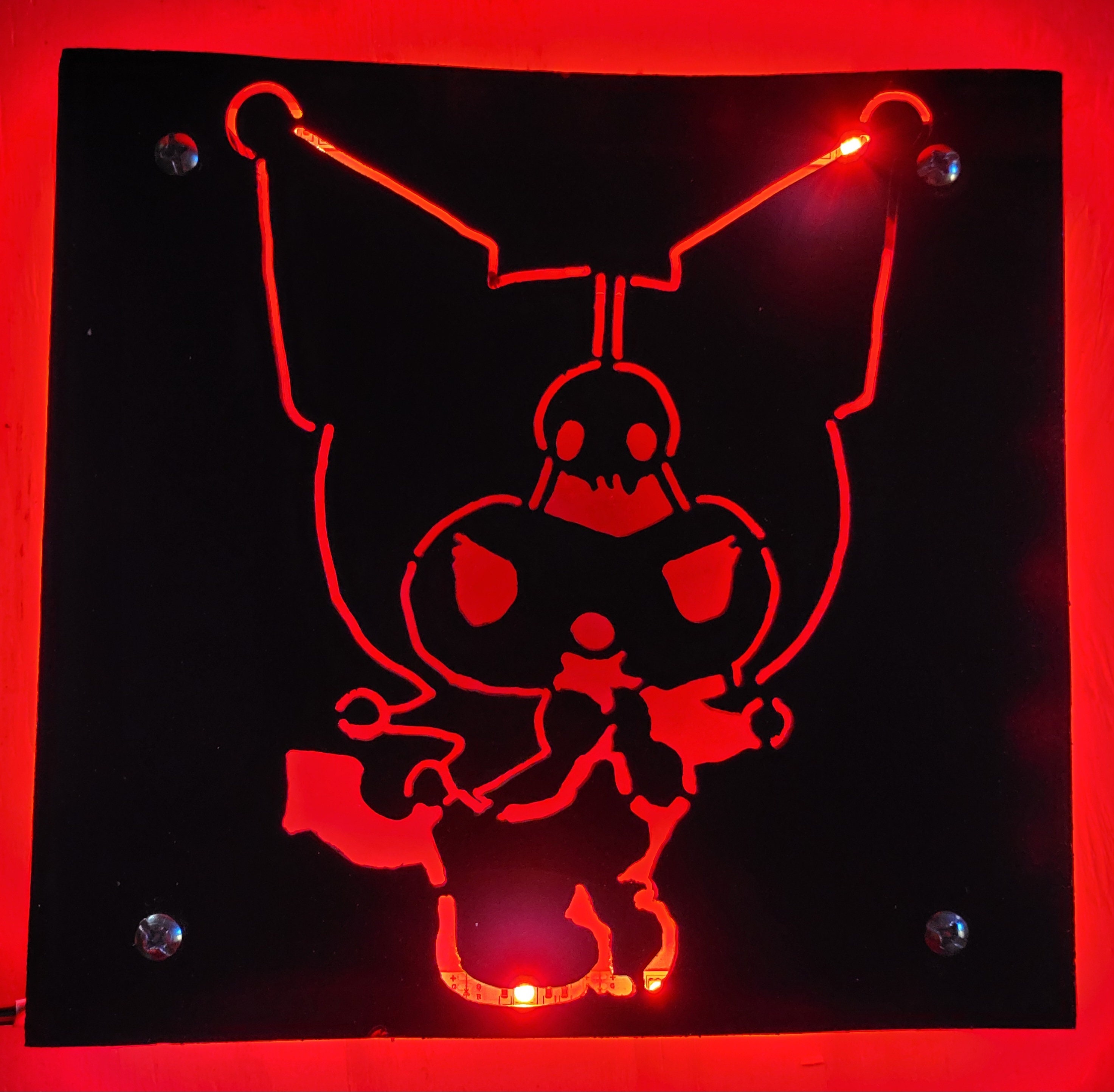 Kuromi Hand Carved LED PVC Wall Light - Etsy