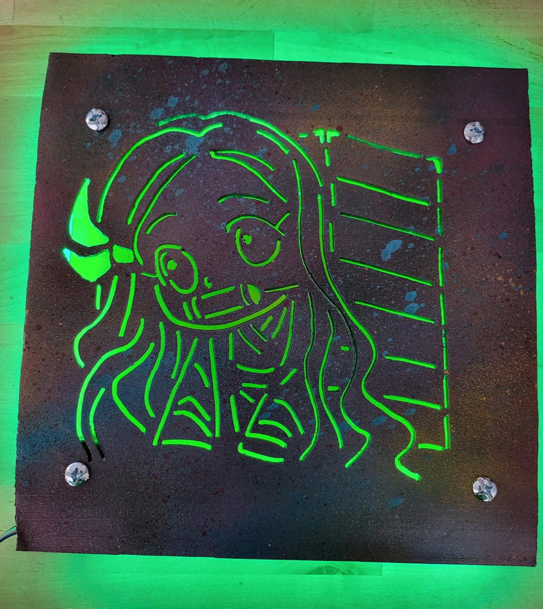 Demon Girl Hand Carved LED PVC Wall Light - Etsy