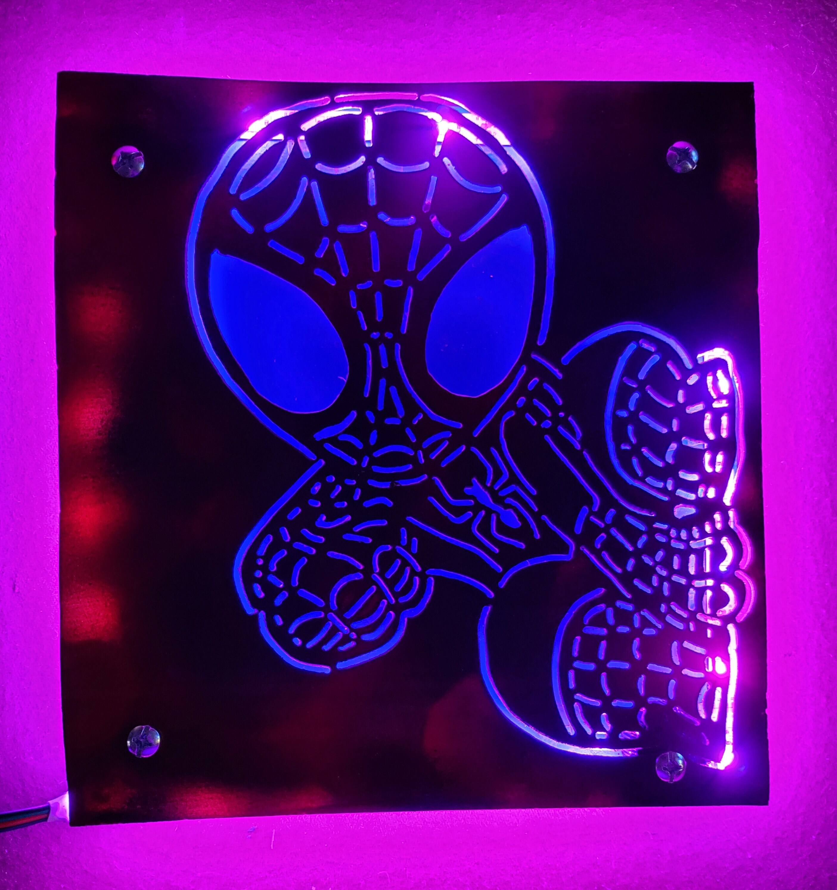Chibi Spiderman PVC LED Lighted Sign - Etsy