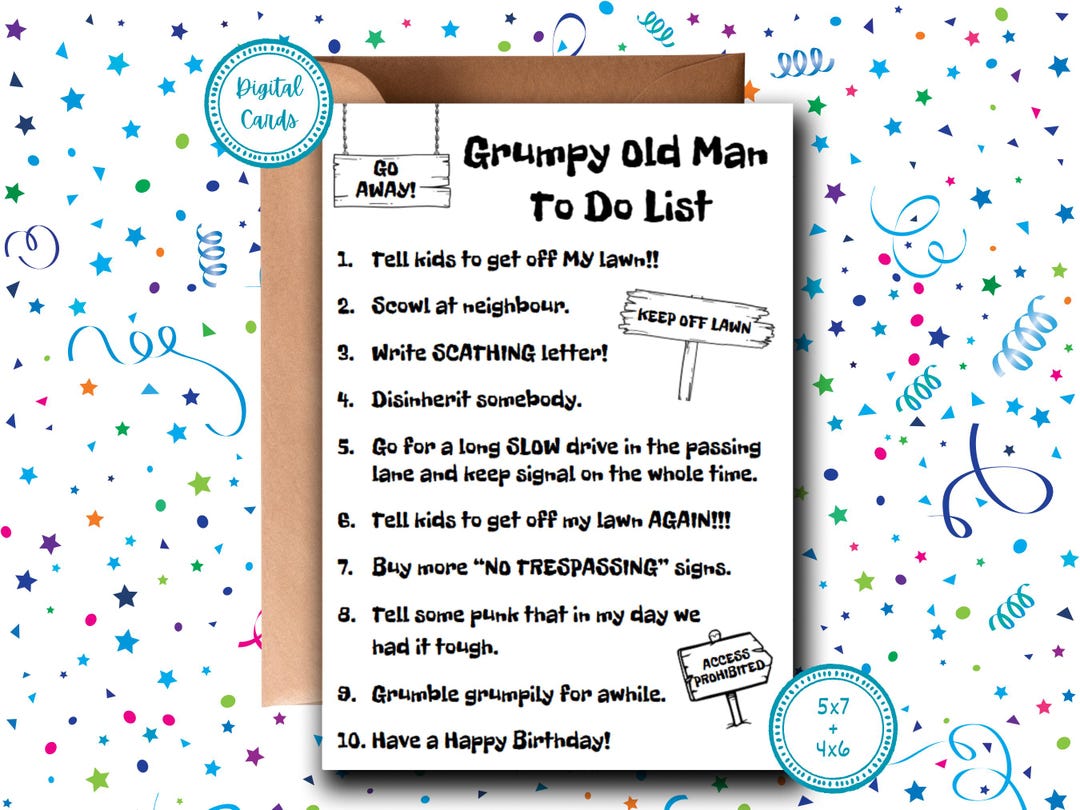 Happy Birthday Grumpy Old Man | Funny Birthday Card | Birthday for Him ...