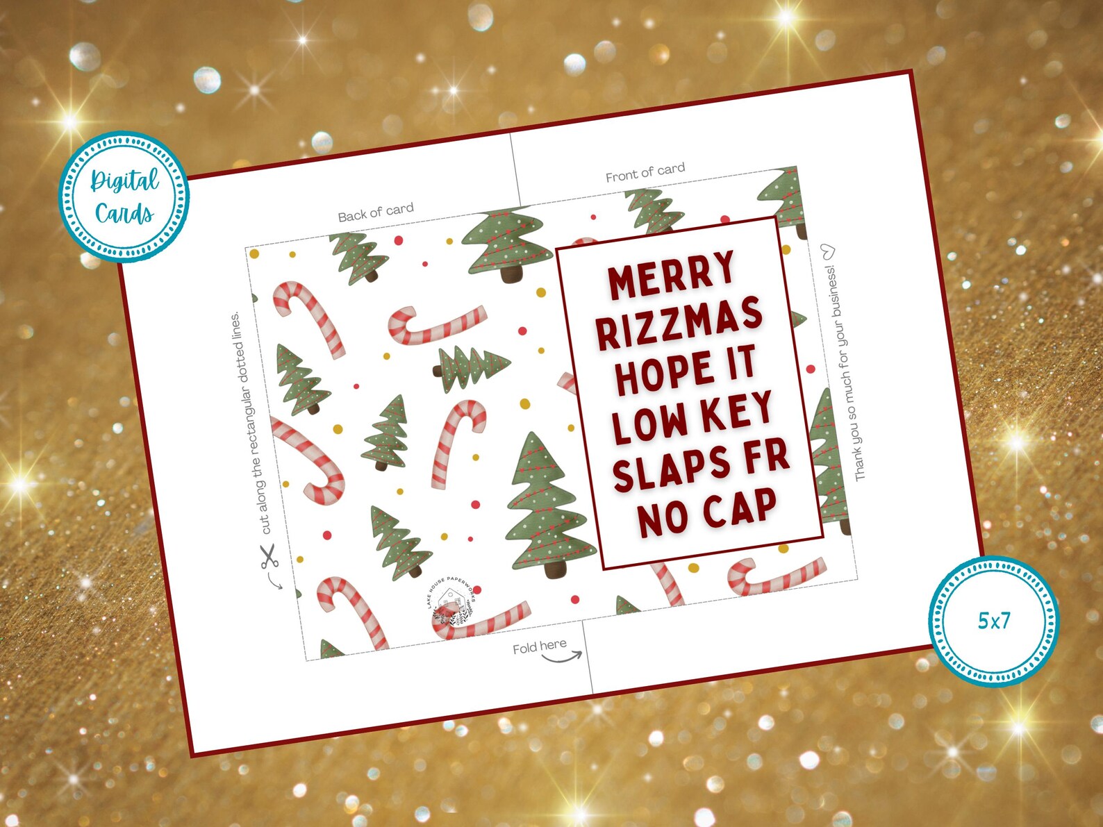Funny 'merry Rizzmas' Christmas Card for Teens (digital Download) - Etsy