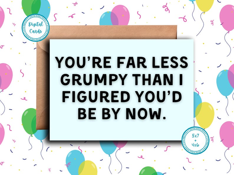 Funny 50th/60th/70th Birthday Card: Hilarious Printable Card (PDF) - Etsy