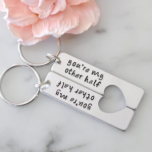 You're My Other Half Keychain Set With Heart Cutout | Relationship ...