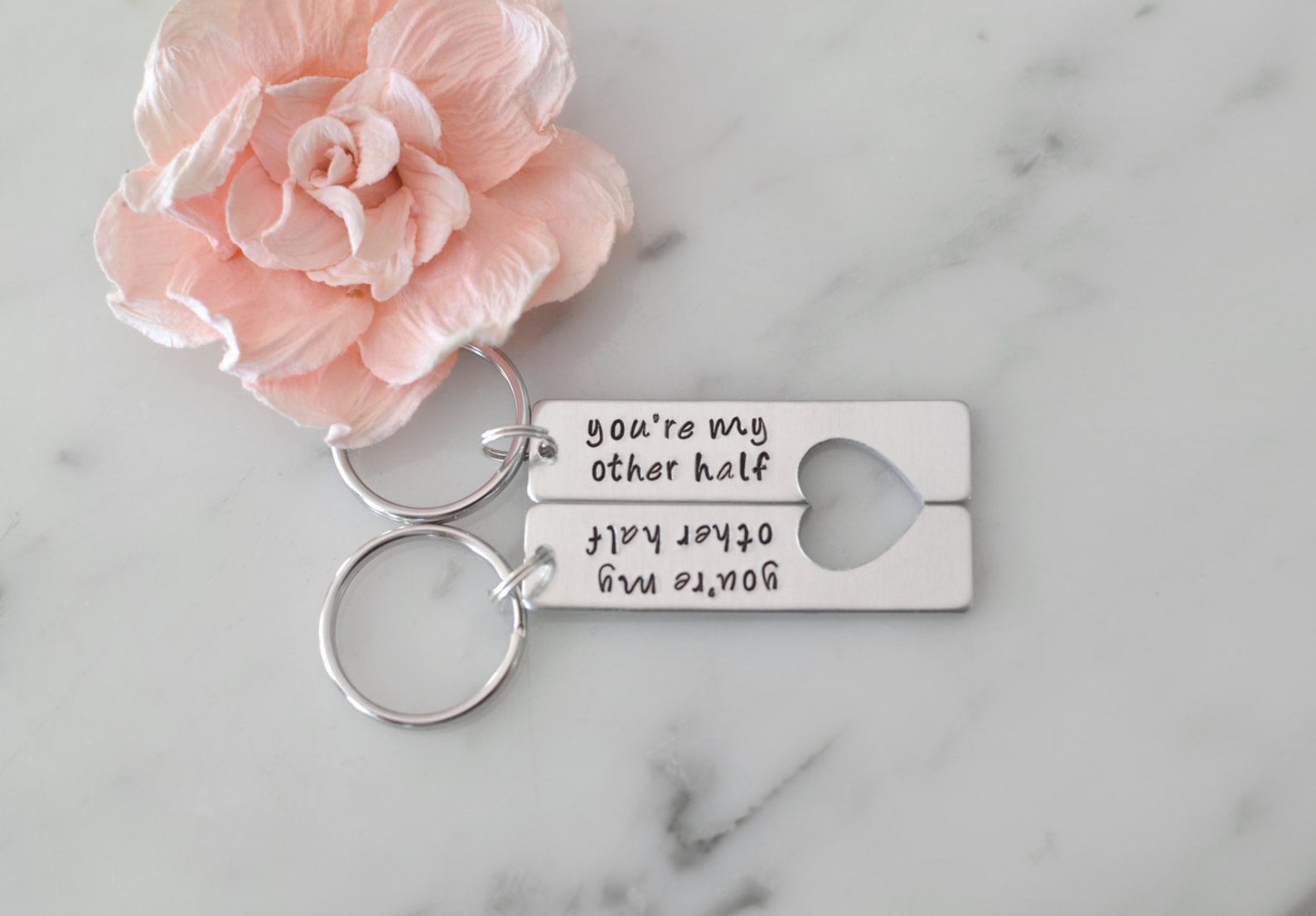 You're My Other Half Keychain Set With Heart Cutout - Etsy