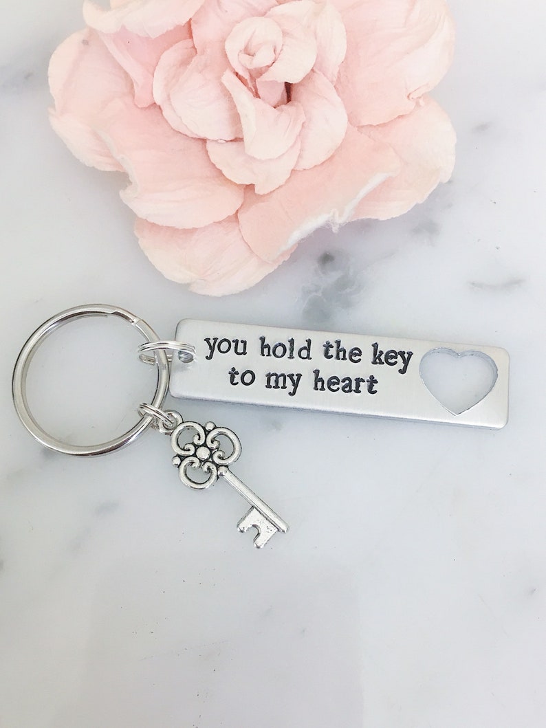 You Hold the Key to My Heart Keychain With Key Charm Love - Etsy