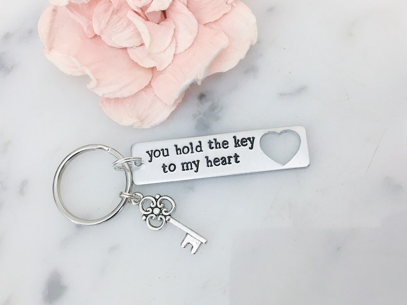 You Hold the Key to My Heart Keychain With Key Charm Love - Etsy