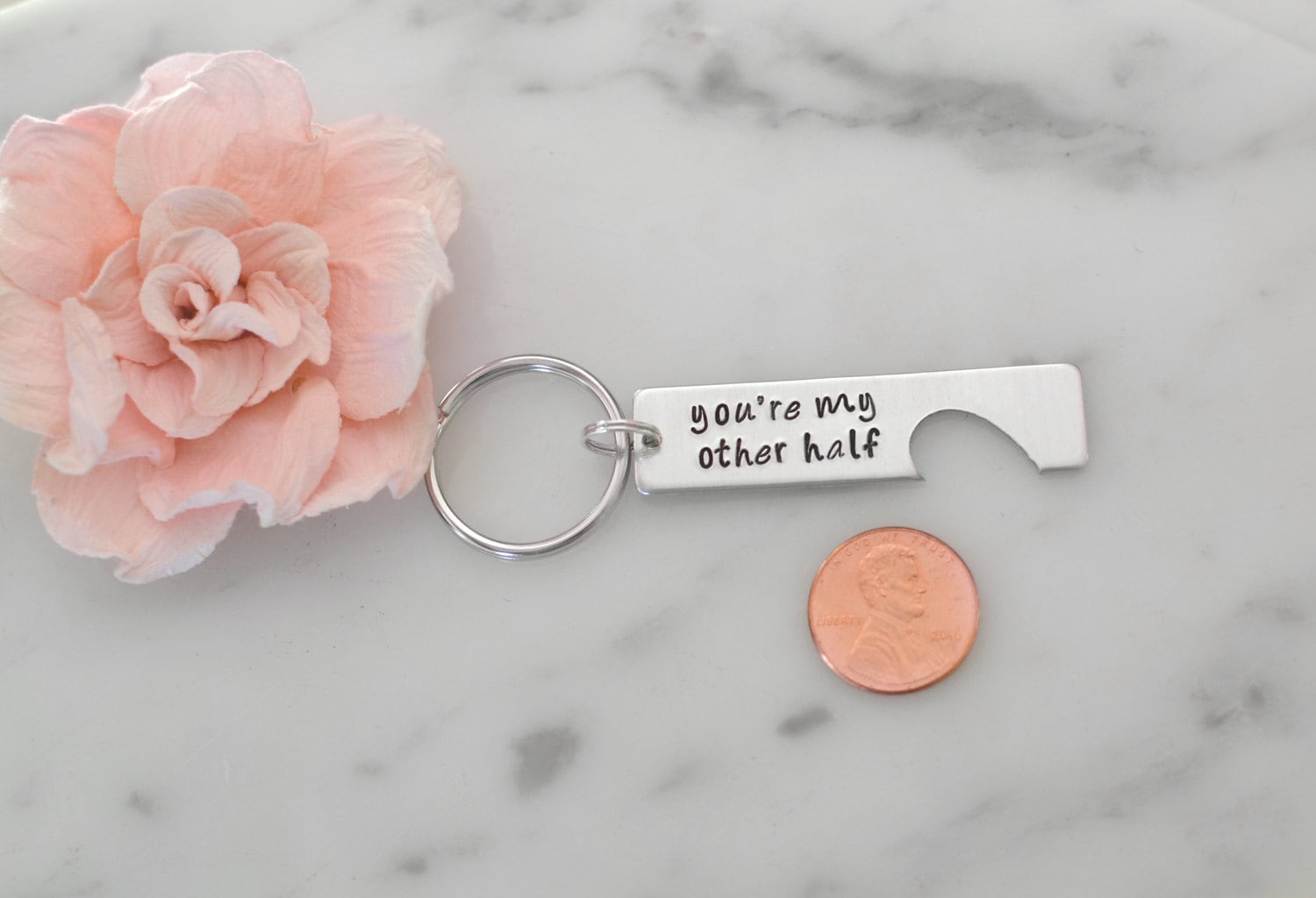 You're My Other Half Keychain Set With Heart Cutout | Etsy