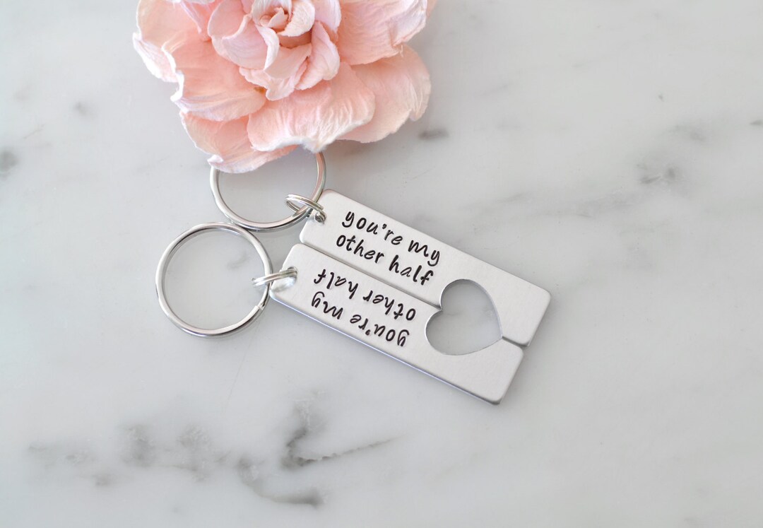 You're My Other Half Keychain Set With Heart Cutout | Relationship ...