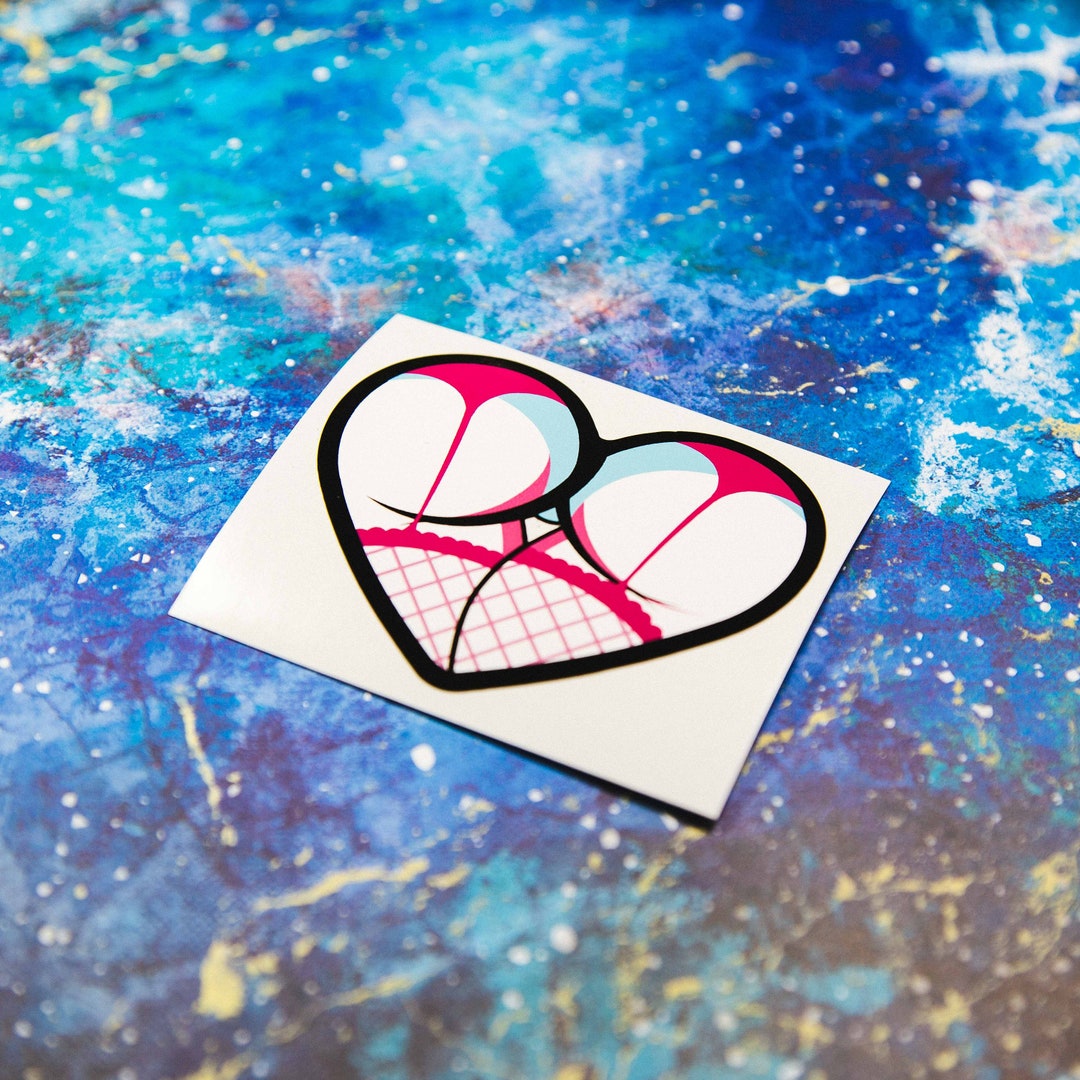Booty Heart [pink] Vinyl Sticker - 3" Kiss-cut Sticker - Etsy