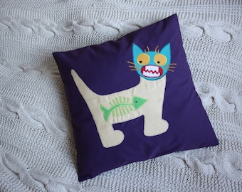 Cat Applique Cushion 'PDF File' Download Sew Your Own Patchwork Cushion ...