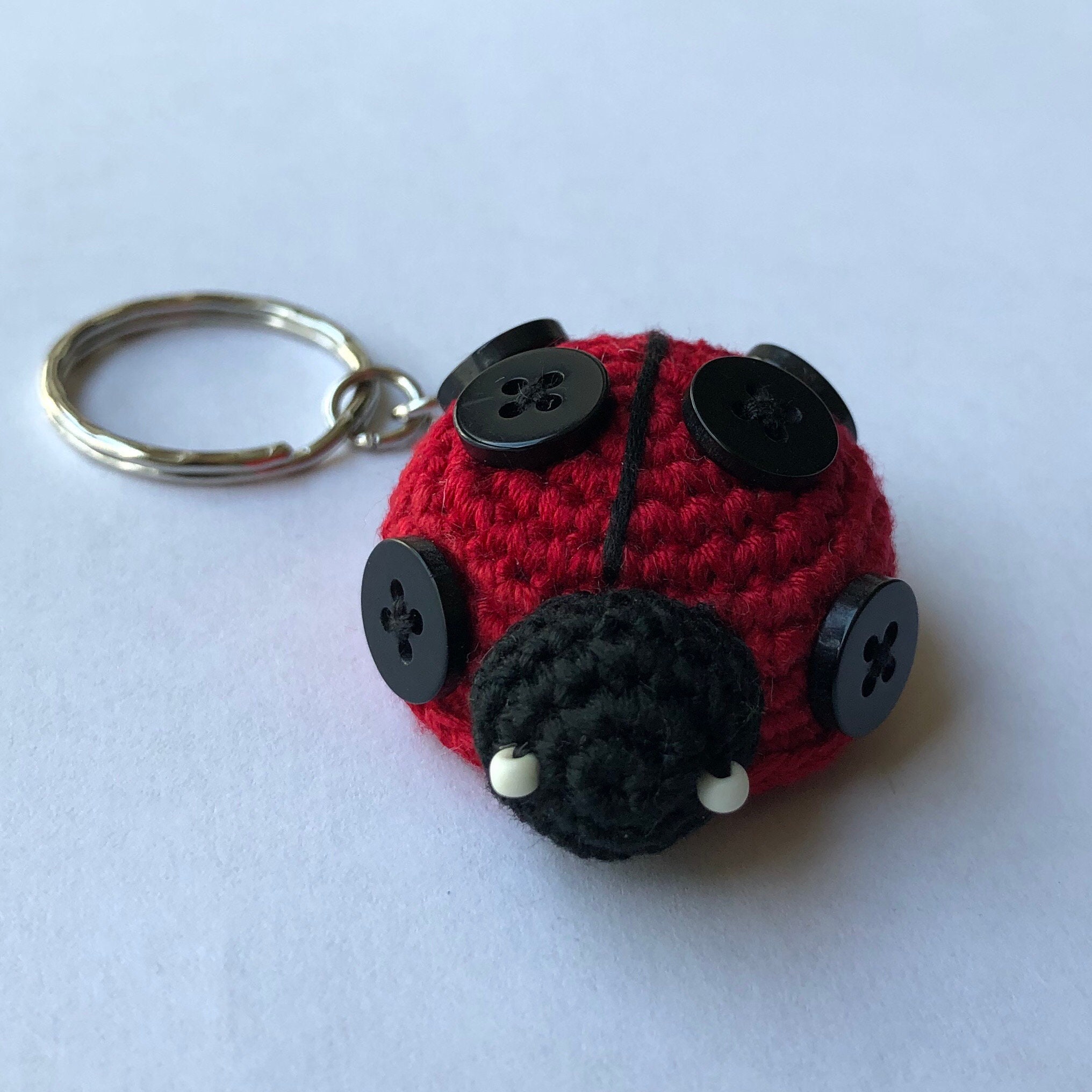 Crochet Ladybug Key Ring - Etsy