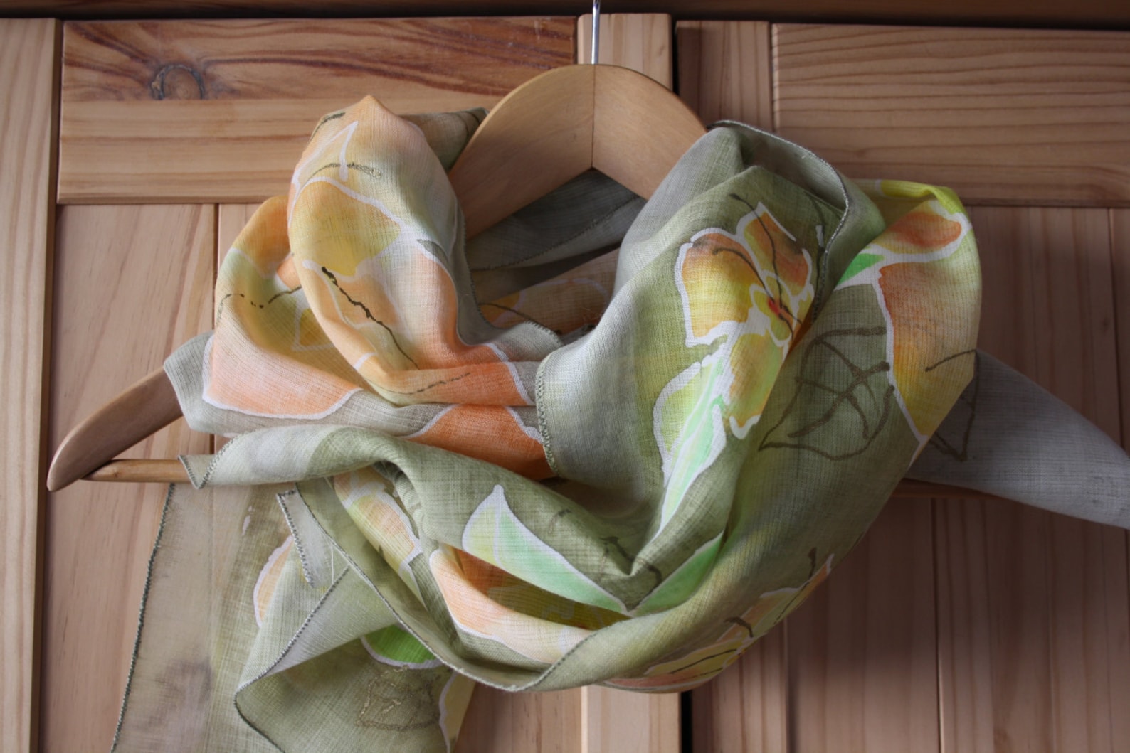 Hand Painted Scarf - Etsy