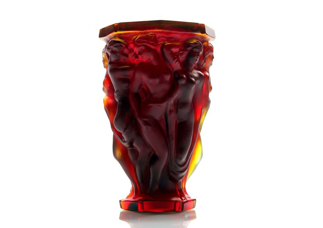 Glamorous Art Deco Ruby Red Art Glass Vase 1930' H.hoffmann ...