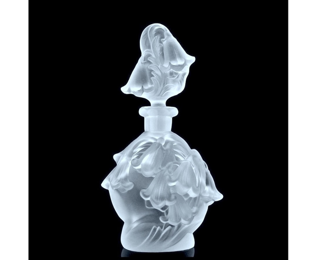 Art Deco 1930's H.hoffmann Crystal Perfume Bottle Floral Bells Stopper ...
