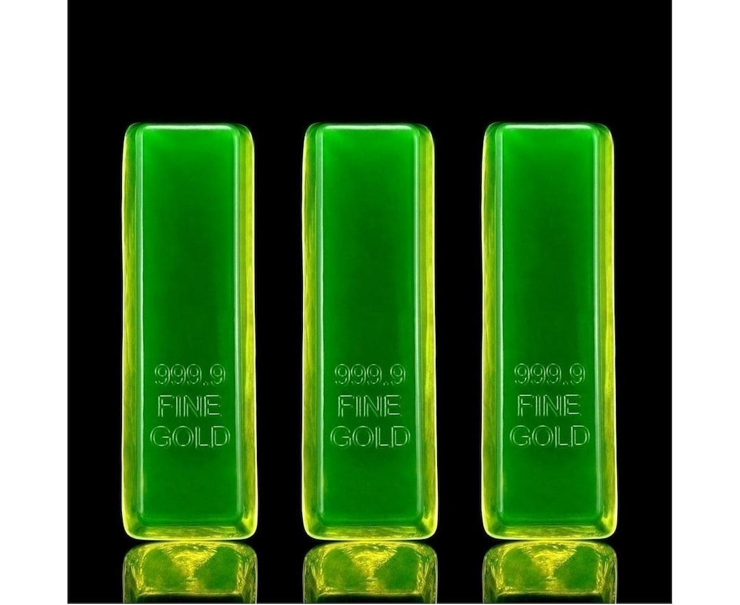 Gold Bars Yellow Vaseline Uranium Glass 3 Paperweights - Etsy