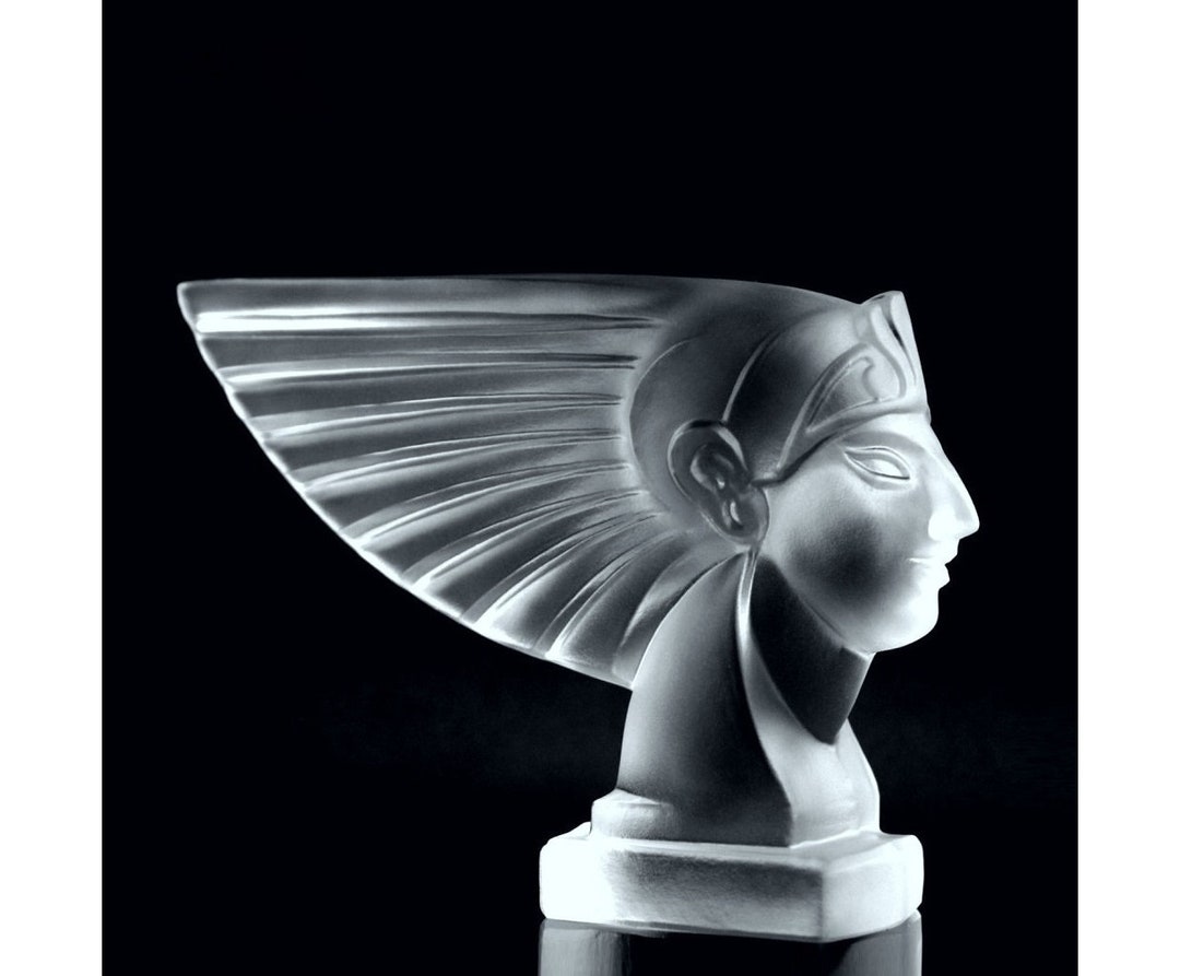 Art Deco Frosted Glass Pharaoh Head Car Mascot - H. Hoffmann 1930s ...