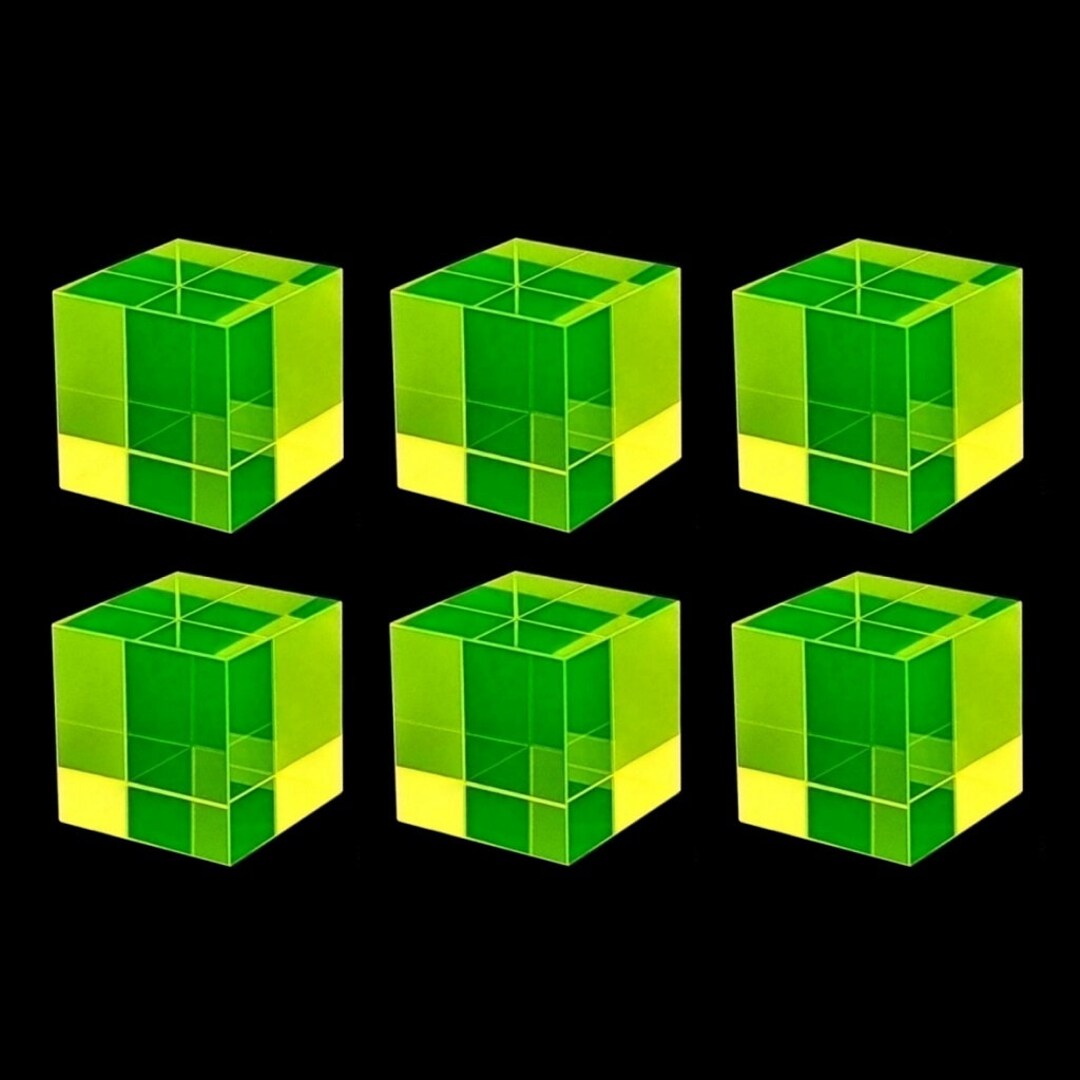 Paperweights Glass 6 Cubes | Collectible Glass | Uranium Glass Block - Etsy