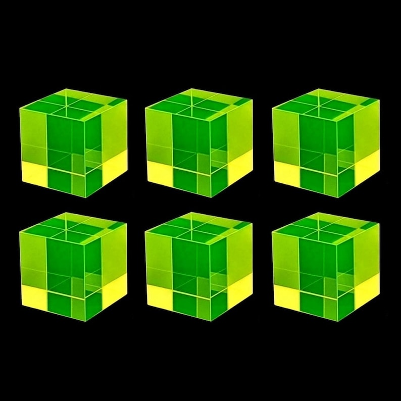 Paperweights Glass 6 Cubes | Collectible Glass | Uranium Glass Block - Etsy
