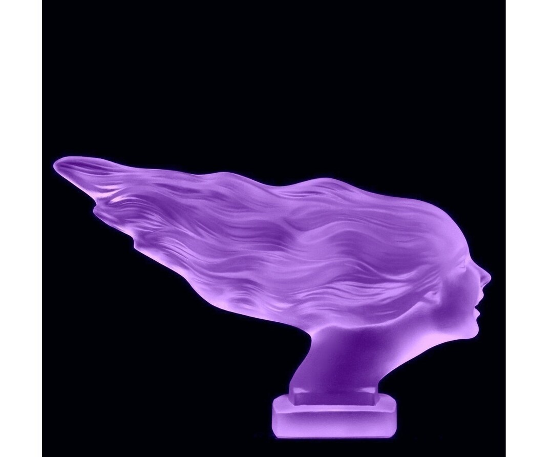 Art Deco Alexandrite Art Glass Sculpture ' Speed Lady ' Bohemian Hood ...