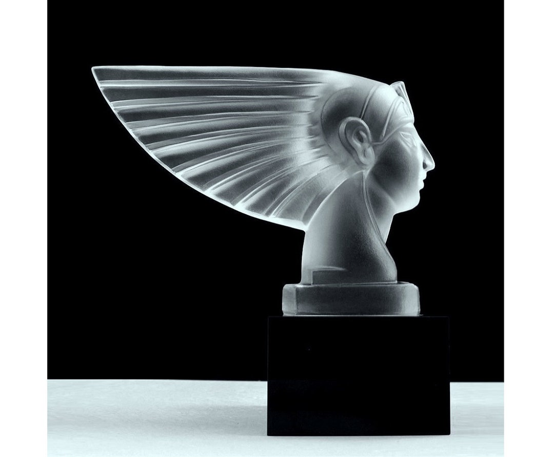 Art Deco Frosted Glass Pharaoh Head Car Mascot - H.hoffmann 1930s ...