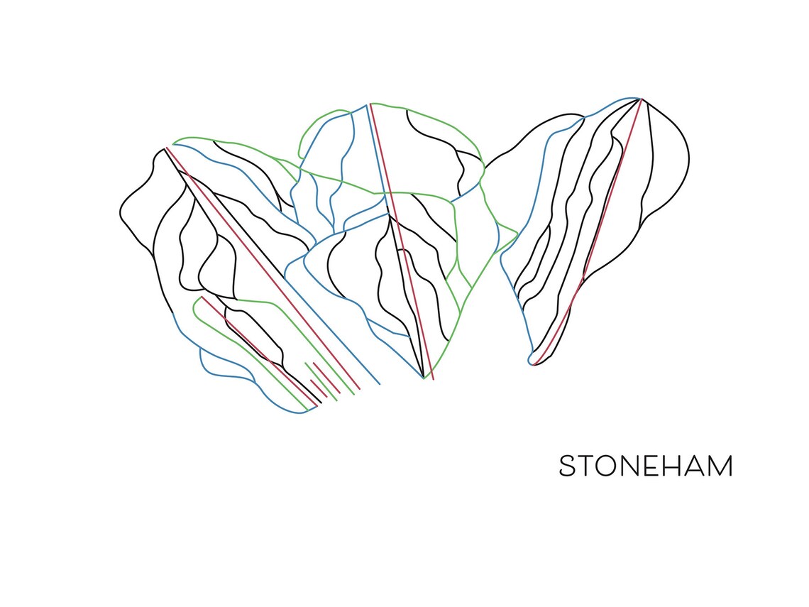 Stoneham Ski Trail Printable Map Artwork - Etsy