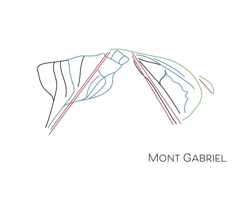 Mont Gabriel Ski Trail Printable Map Artwork - Etsy