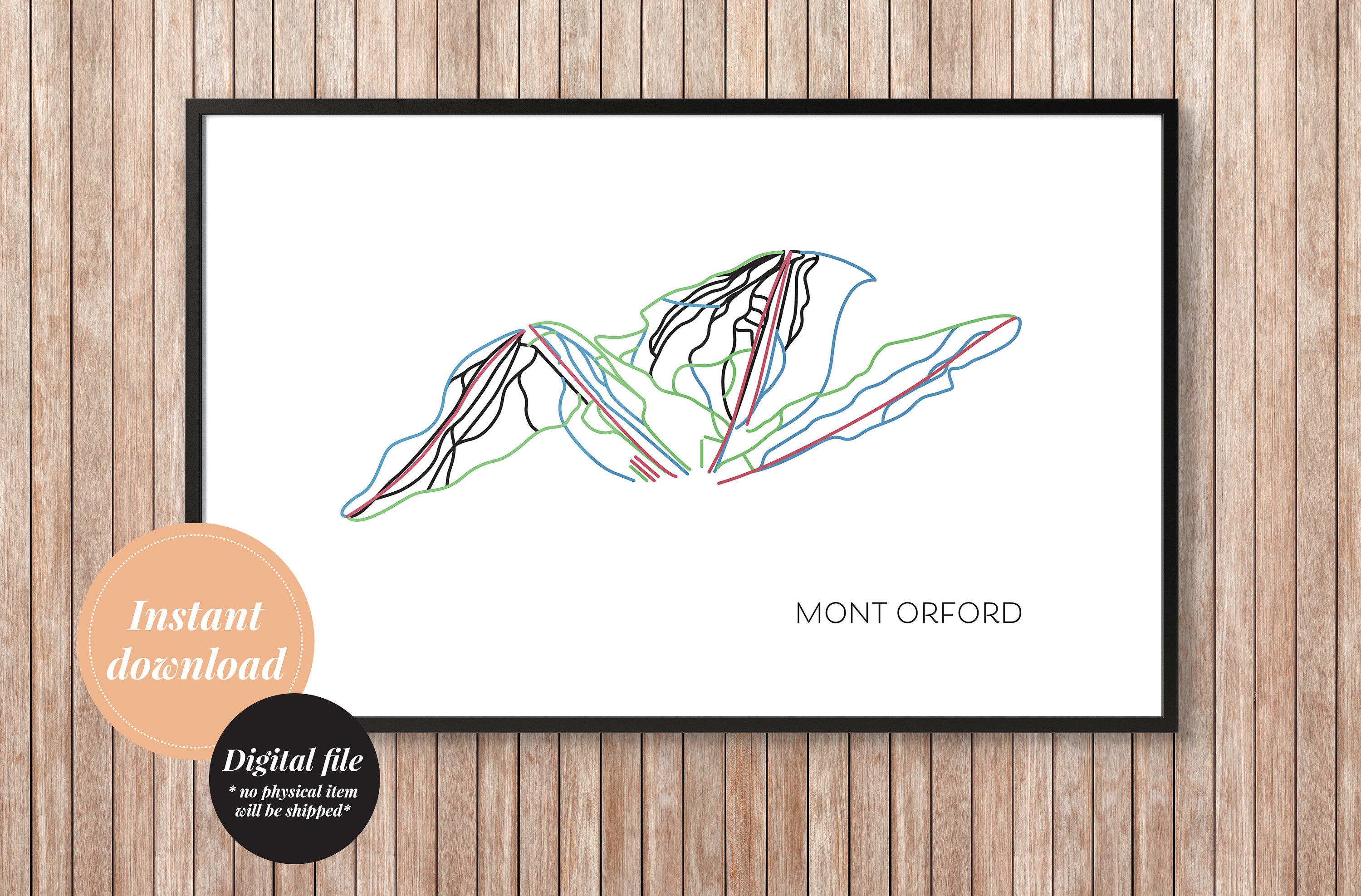 Mont Orford Colour Ski Trail Printable Map Artwork - Etsy