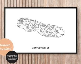 Mont Sutton Colour Ski Trail Printable Map Artwork - Etsy