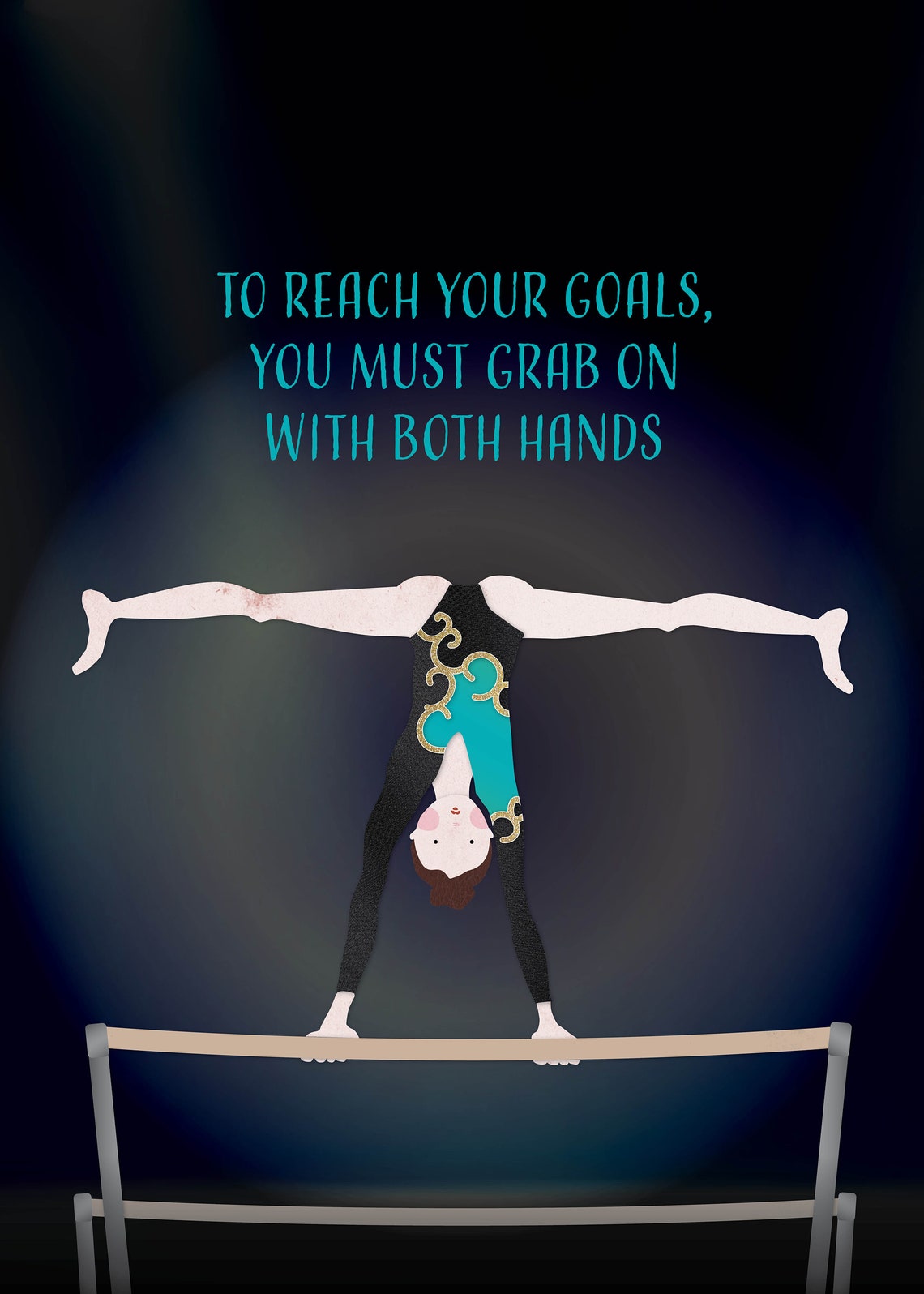 Gymnastics Goals / Dark / Art Print / Downloadable Poster / Quote ...