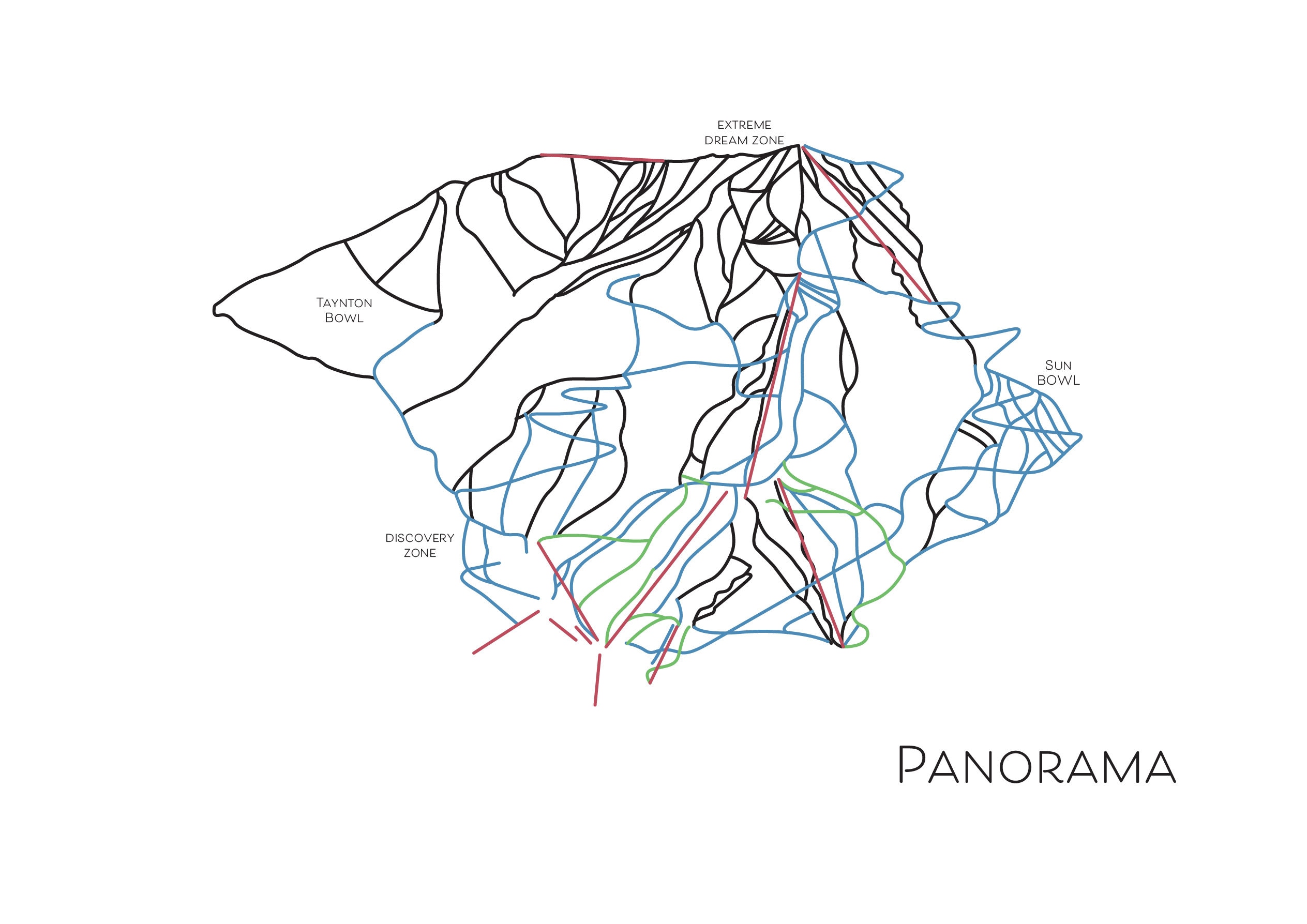 Panorama Ski Trail Printable Map Artwork - Etsy Canada