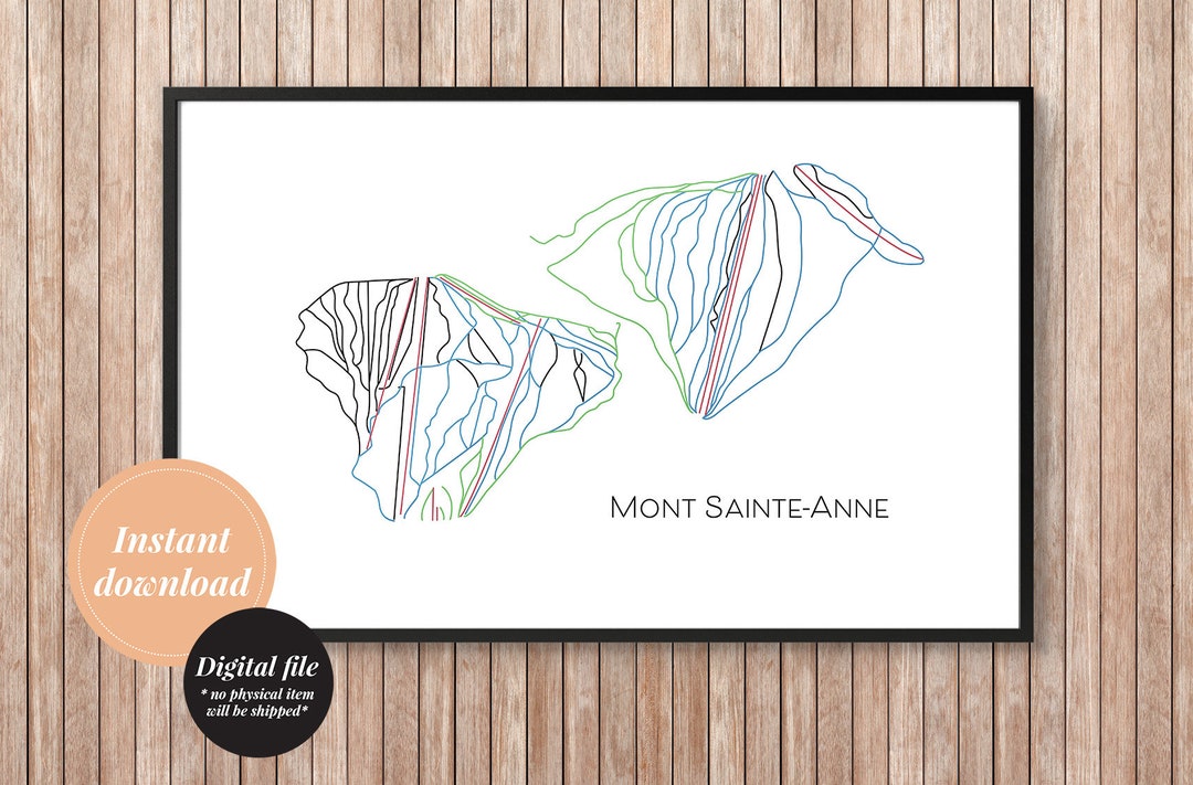 Mont Sainte-anne Ski Trail Printable Map Artwork - Etsy