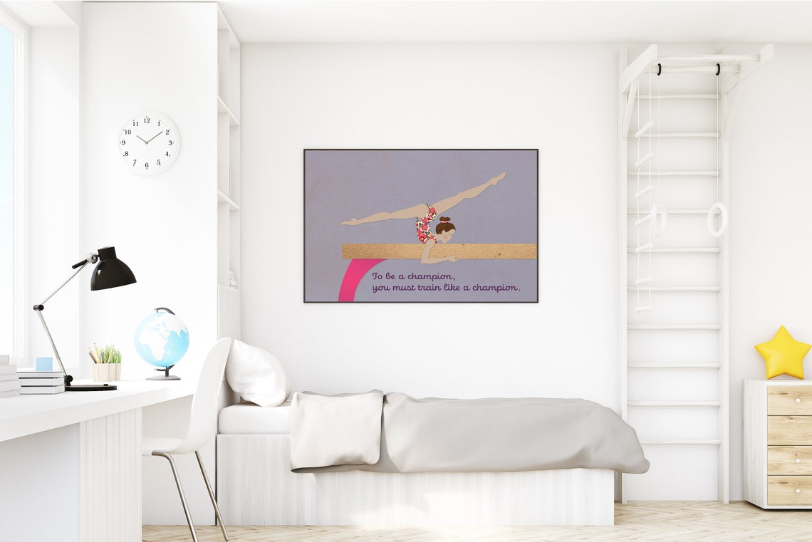 Gymnastics Champion / Art Print / Downloadable Poster / Quote / Girl ...
