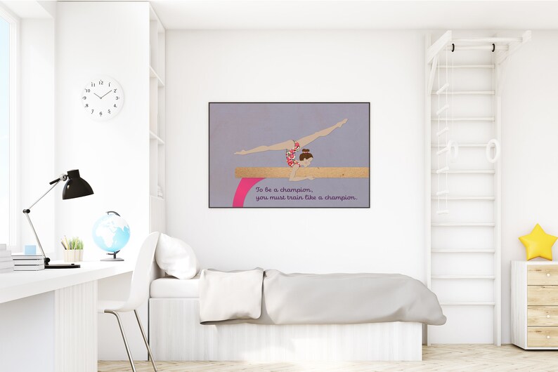 Gymnastics Champion / Art Print / Downloadable Poster / Quote / Girl ...
