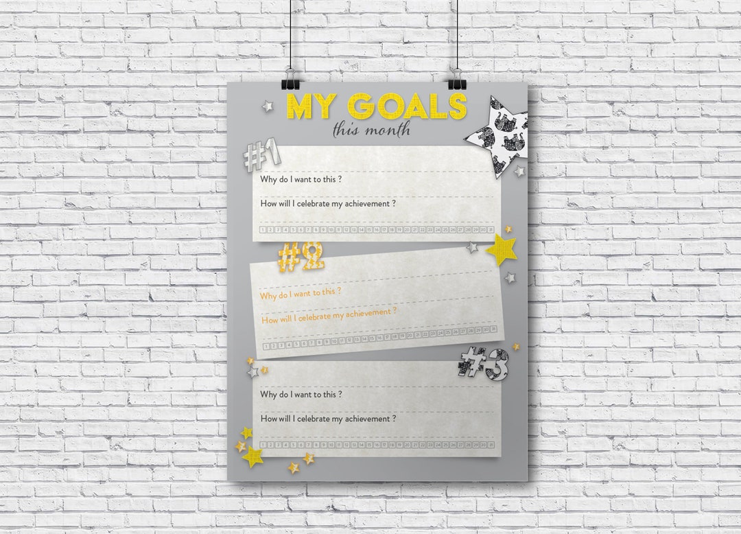 My Goals This Month /boy/ Girl / Printable Parenting Tool / Kids ...