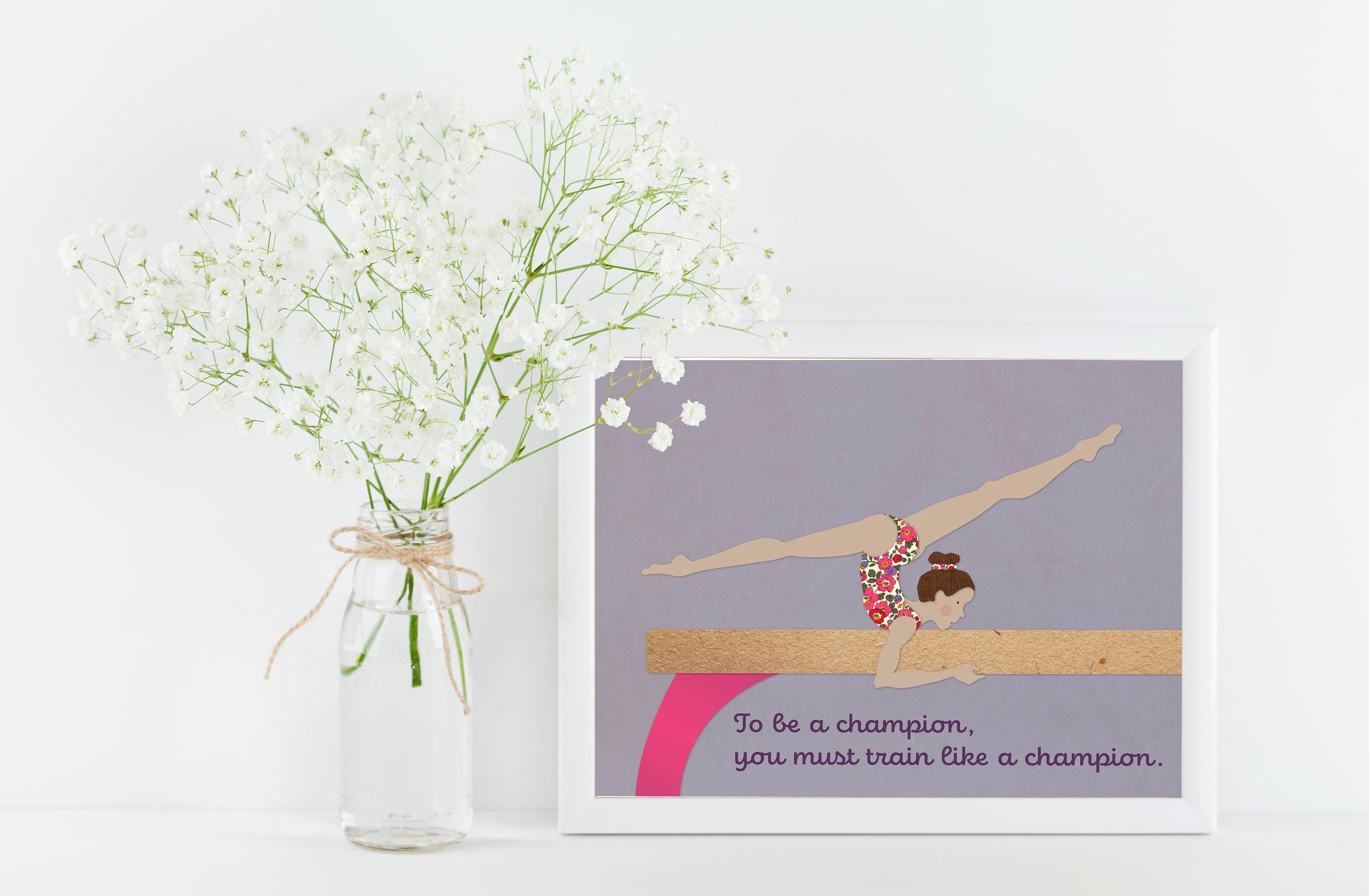 Gymnastics Champion / Art Print / Downloadable Poster / Quote / Girl ...