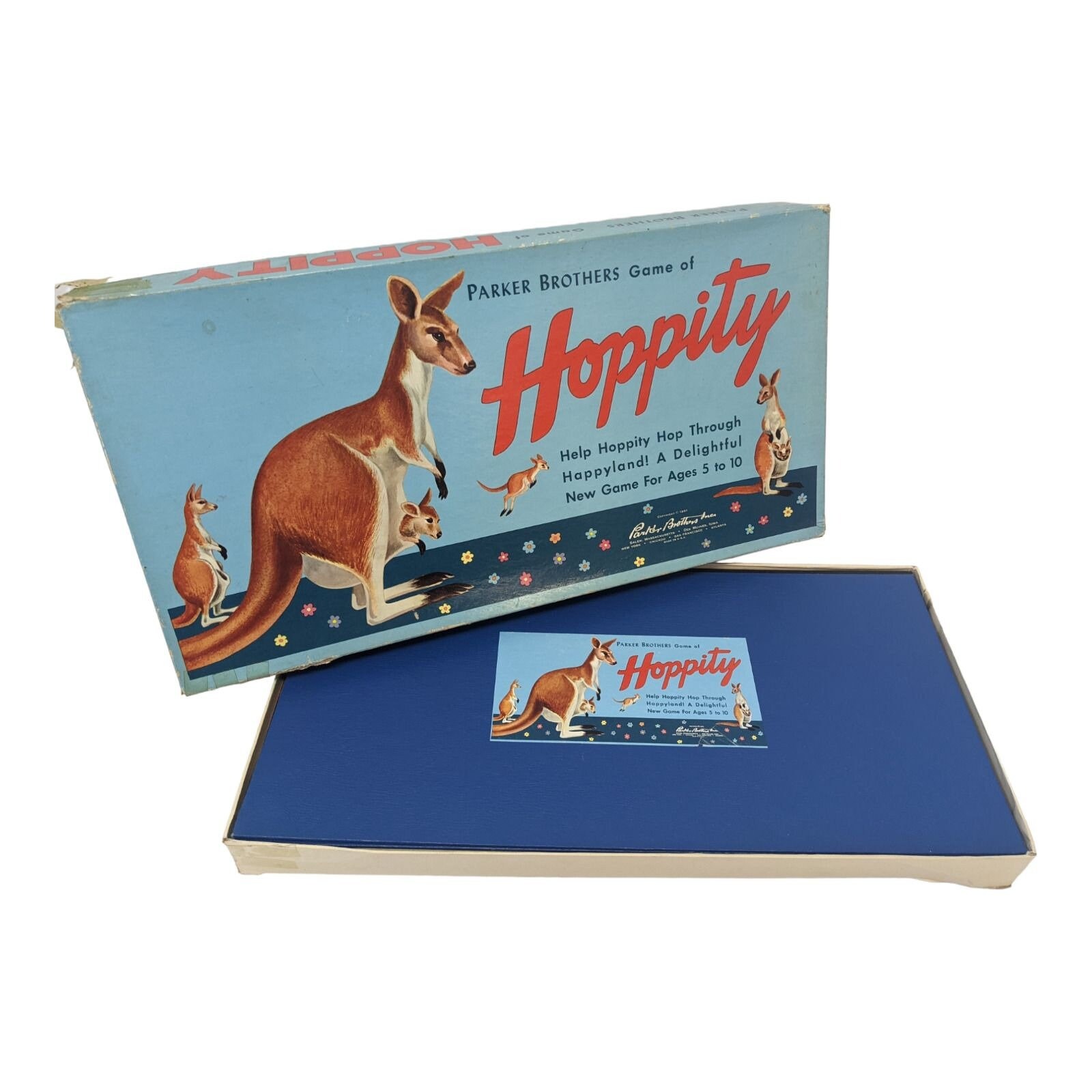 RARE Vintage 1961 Parker Brothers HOPPITY Kangaroo Board Game, COMPLETE ...