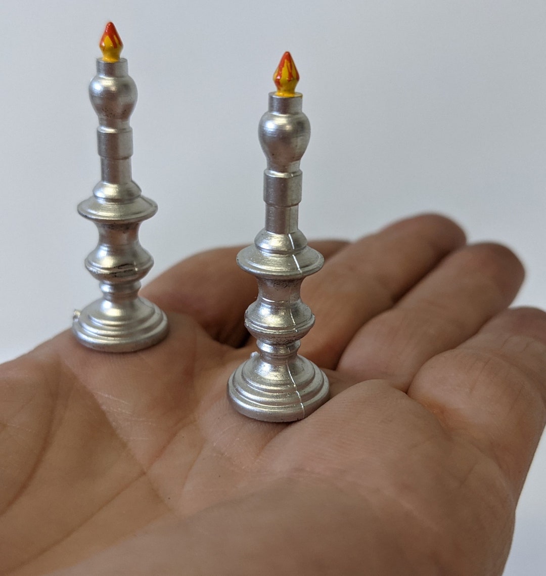 Miniature Candlesticks 1-3/4 Dollhouse Size - Etsy