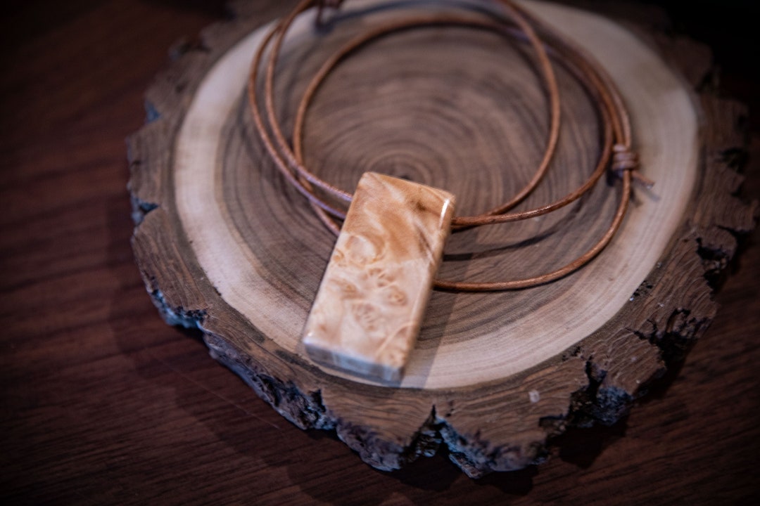 Highly Figured Burl Necklace Pendant - Exotic Wood Jewelry - Etsy