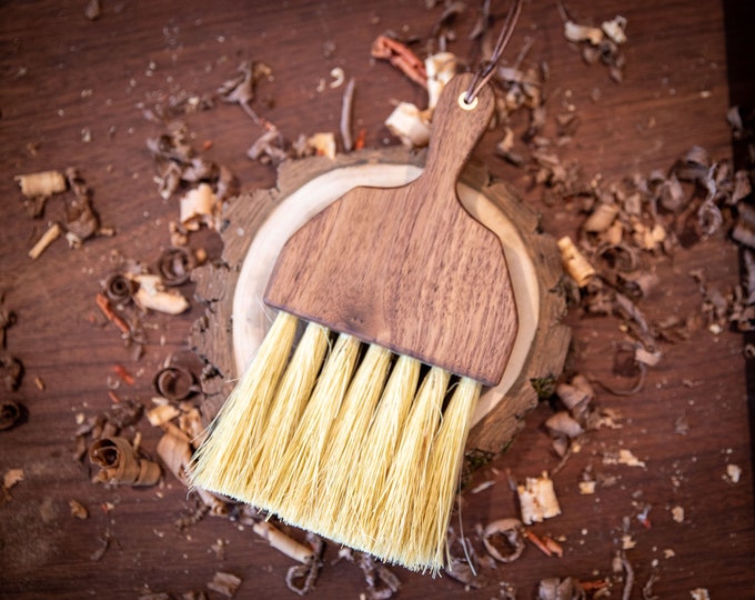 Handmade Shop Bench Brush | Black Walnut Hand Brush With Natural Fibers ...