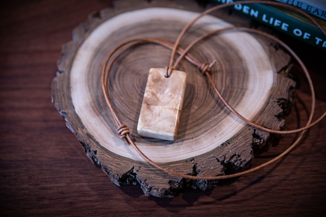 Highly Figured Burl Necklace Pendant - Exotic Wood Jewelry - Etsy
