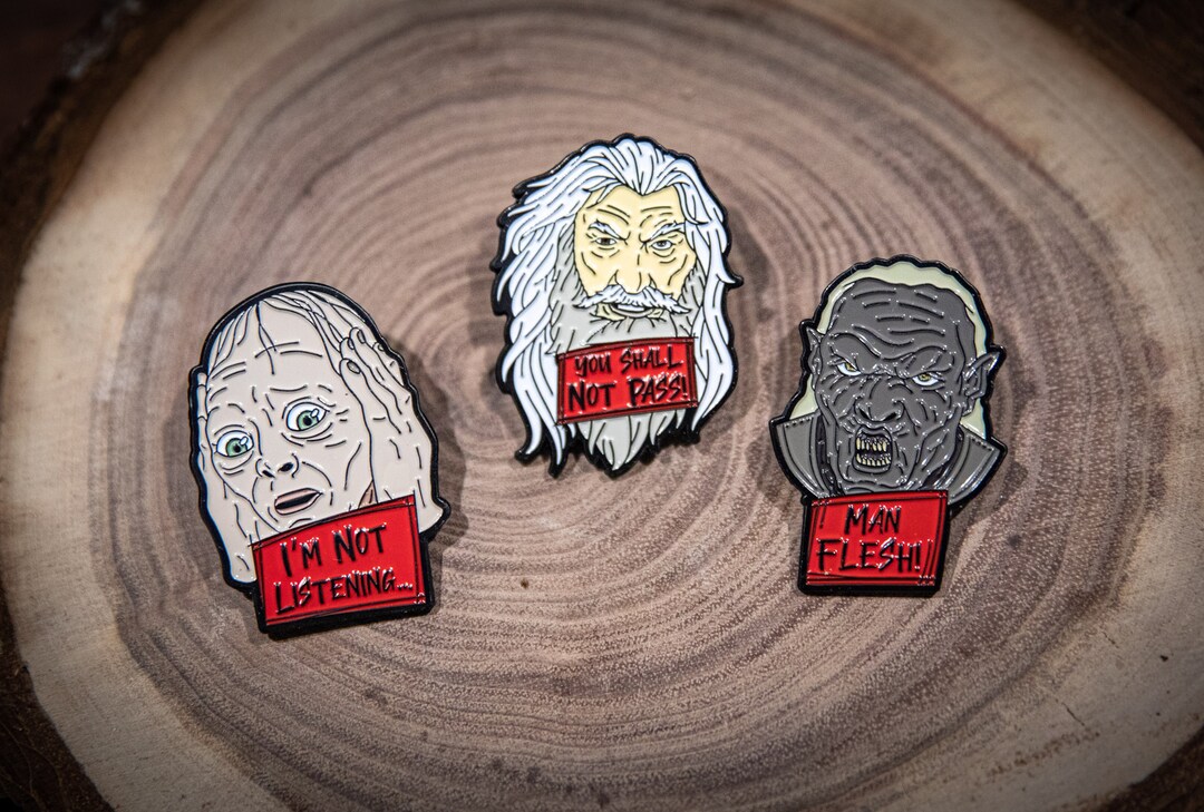 Lord of the Rings Soft Enamel Pins - Orc | Gandalf | Gollum/smeagol ...